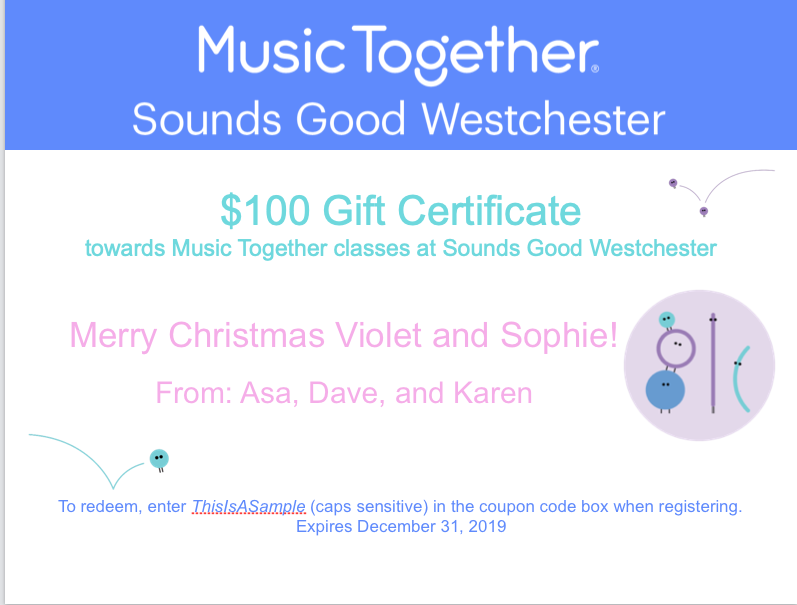 Sounds Good Westchester Gift Certificates